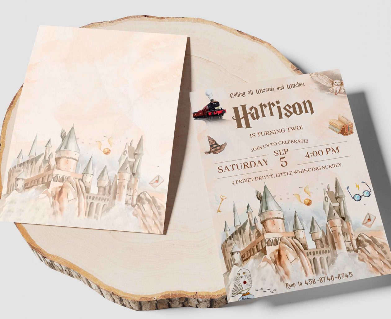 Wizard Harry Potter Editable Invitation Template – Sweet Moments Template