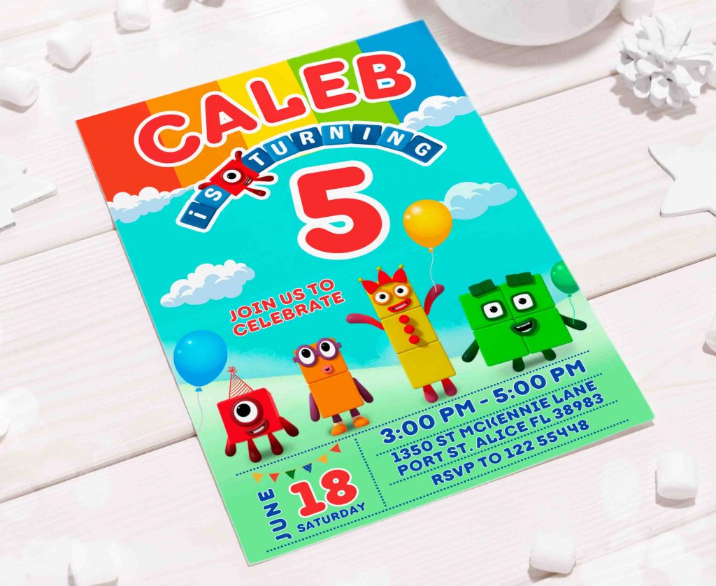 Numberblocks Editable Invitation Template – Sweet Moments Template