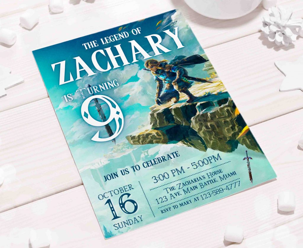The Legend of Zelda Editable Invitation Template – Sweet Moments Template