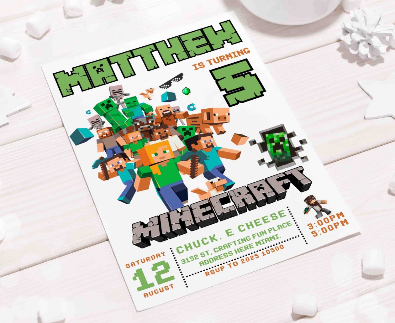 Minecraft Birthday Party Kit – Sweet Moments Template