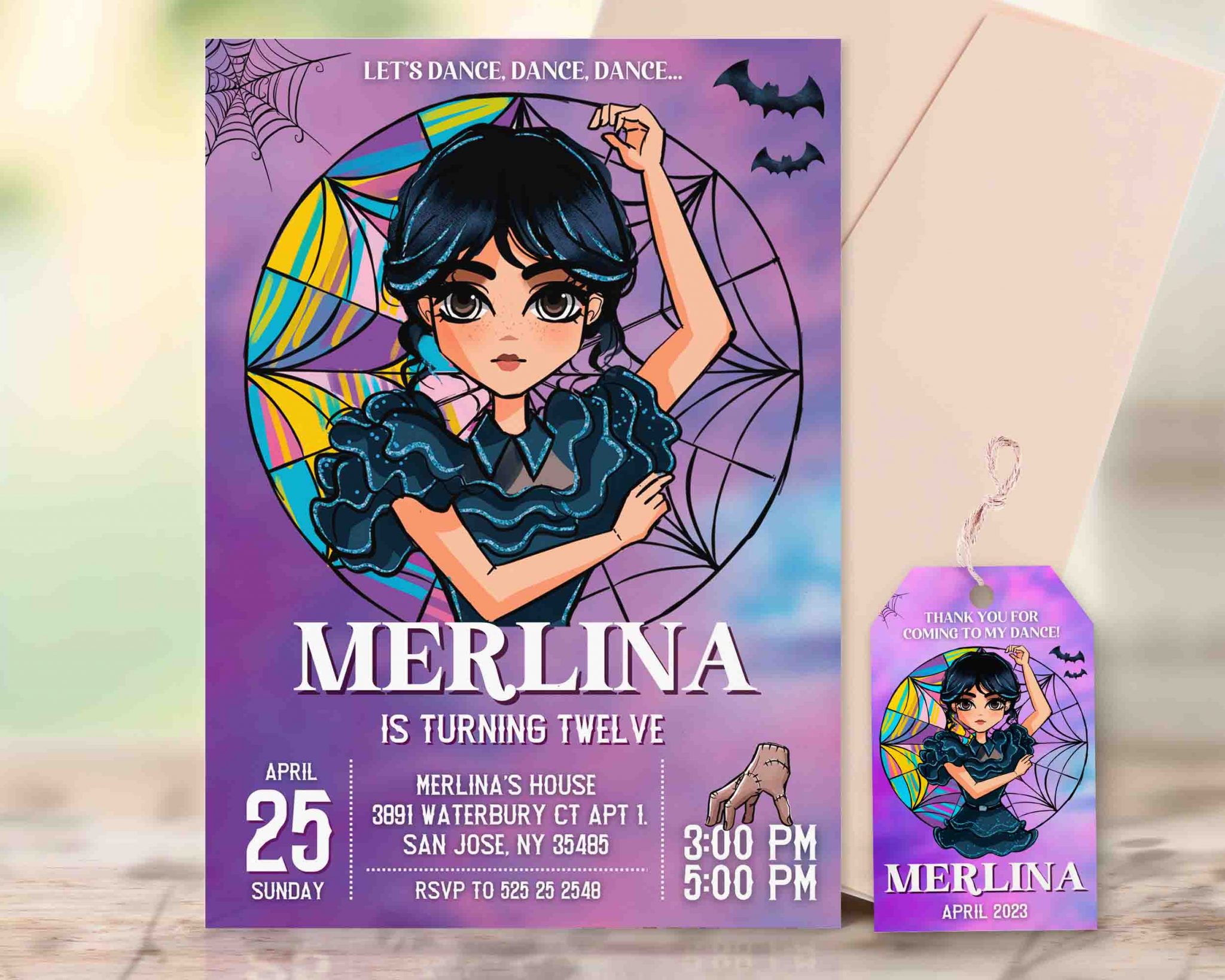 Wednesday Addams Editable Invitation Template – Sweet Moments Template