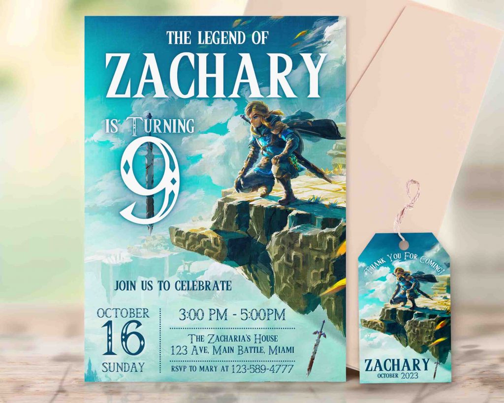 The Legend of Zelda Editable Invitation Template – Sweet Moments Template