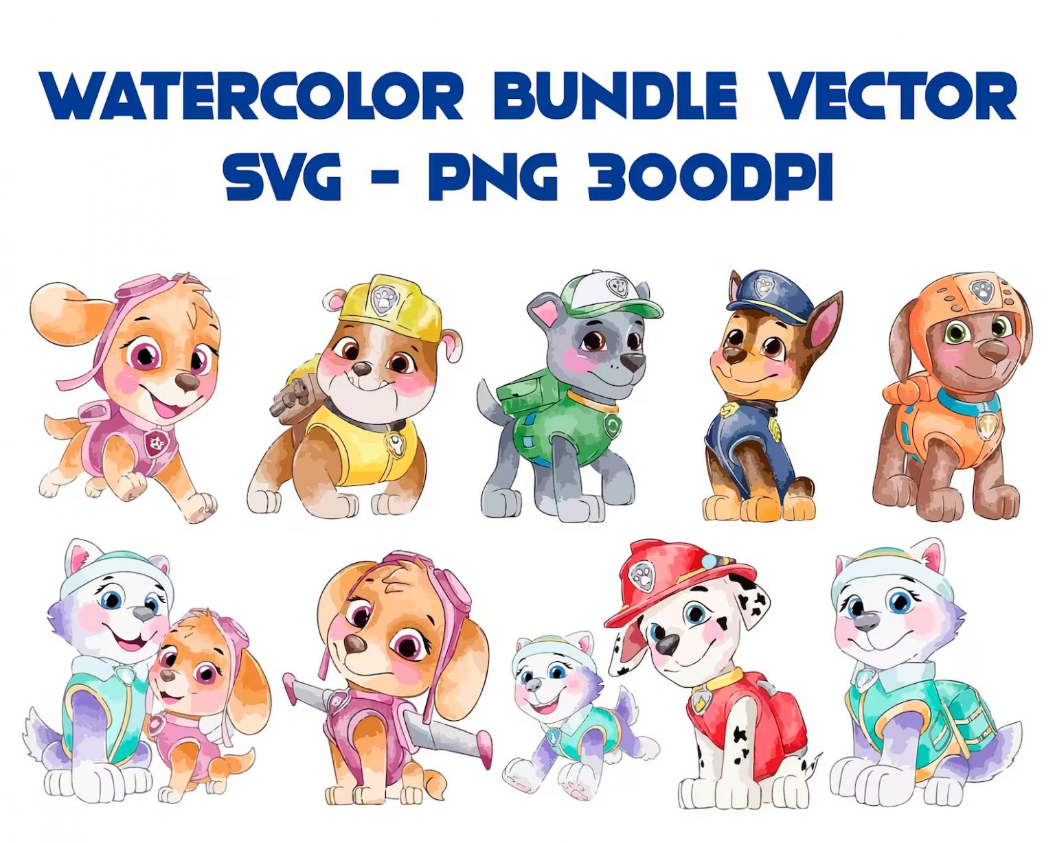 Ultimate Watercolor Patrol Vector Pack – Sweet Moments Template