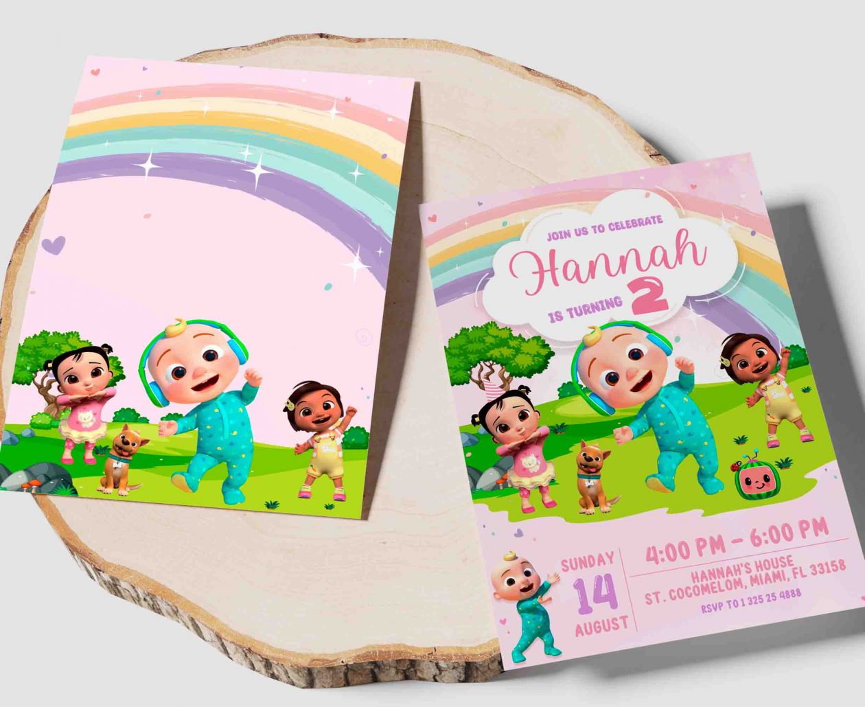 Cocomelon Girl Editable Invitation Template – Sweet Moments Template