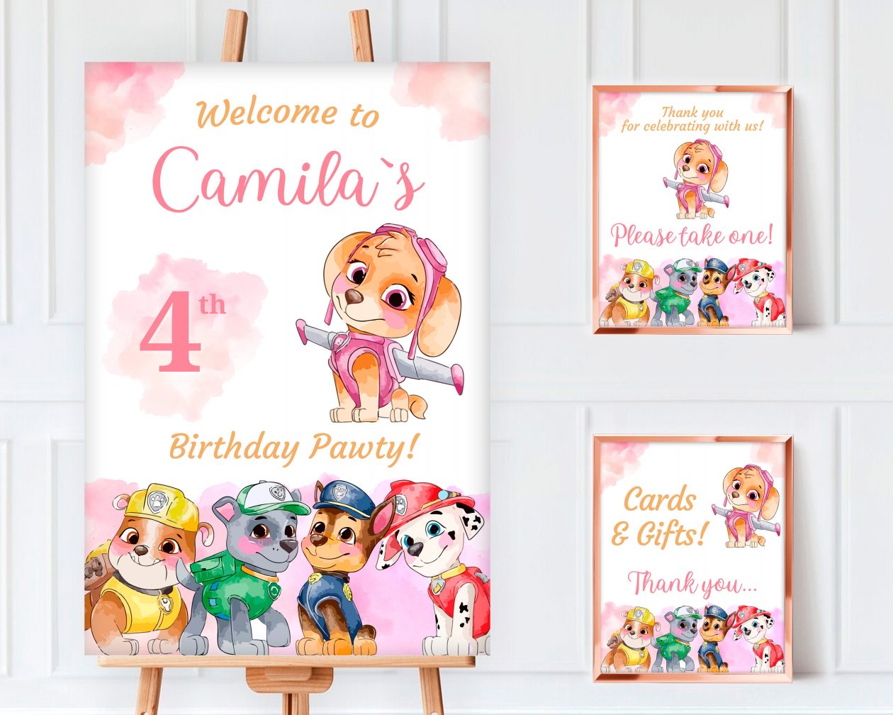 Skye Paw Patrol Welcome Sign – Sweet Moments Template