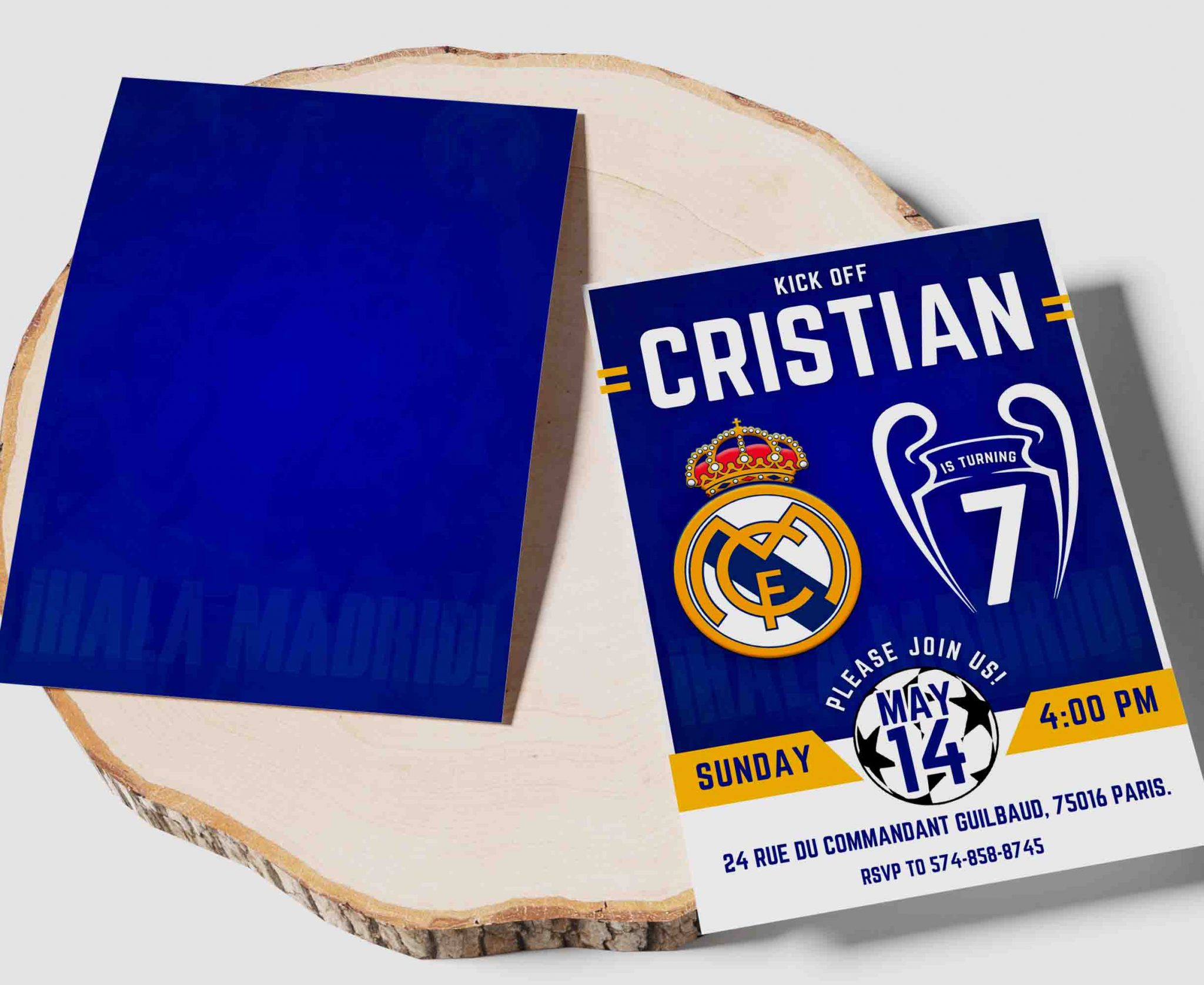 Real Madrid Editable Invitation Template – Sweet Moments Template