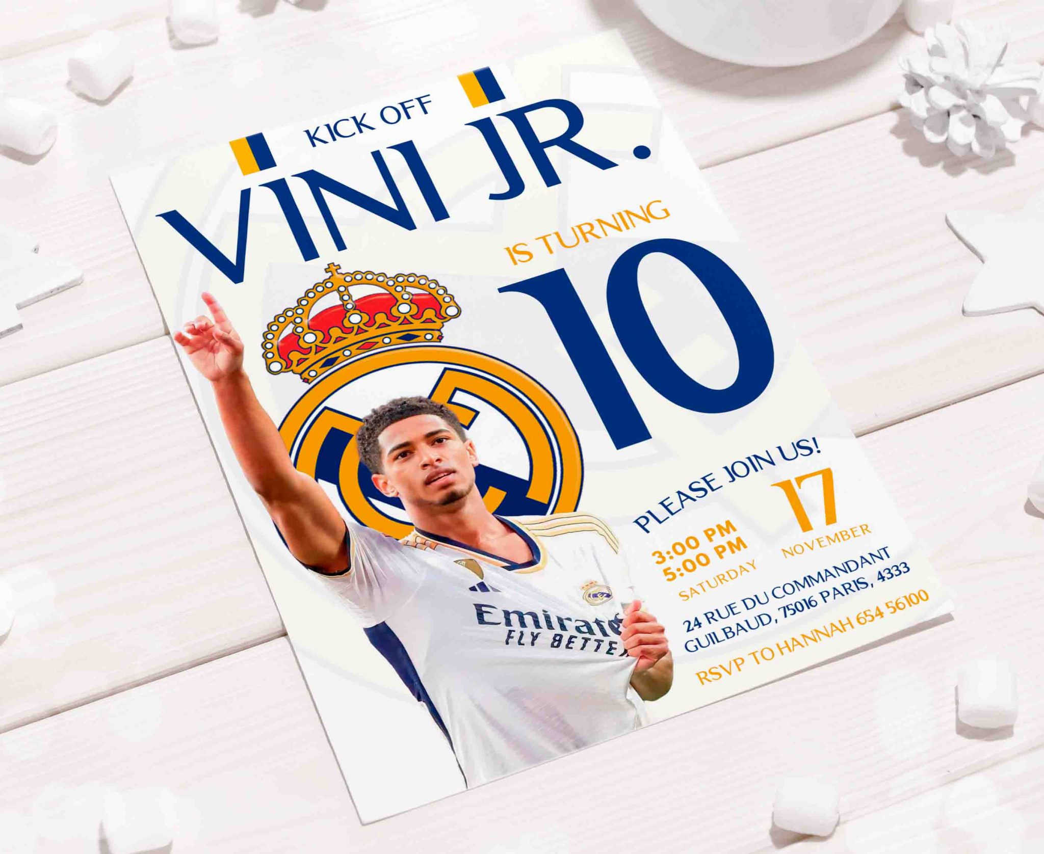 Real Madrid Editable Invitation Template – Sweet Moments Template