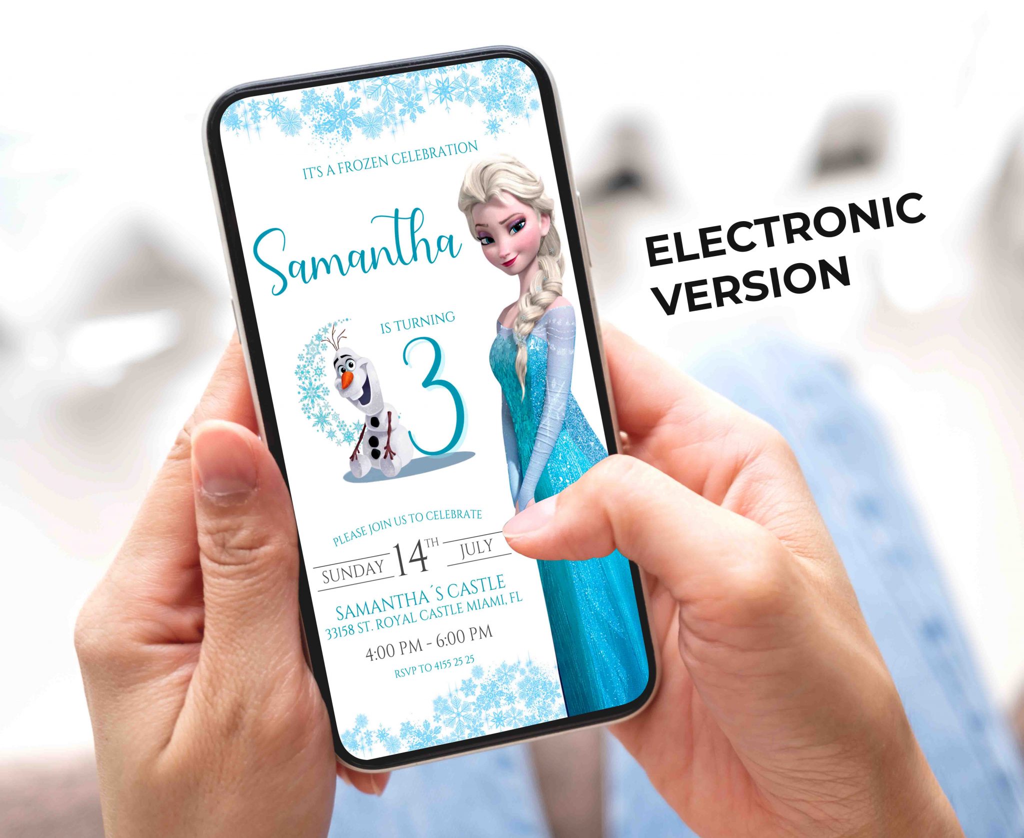 Frozen Elsa Editable Invitation Template – Sweet Moments Template