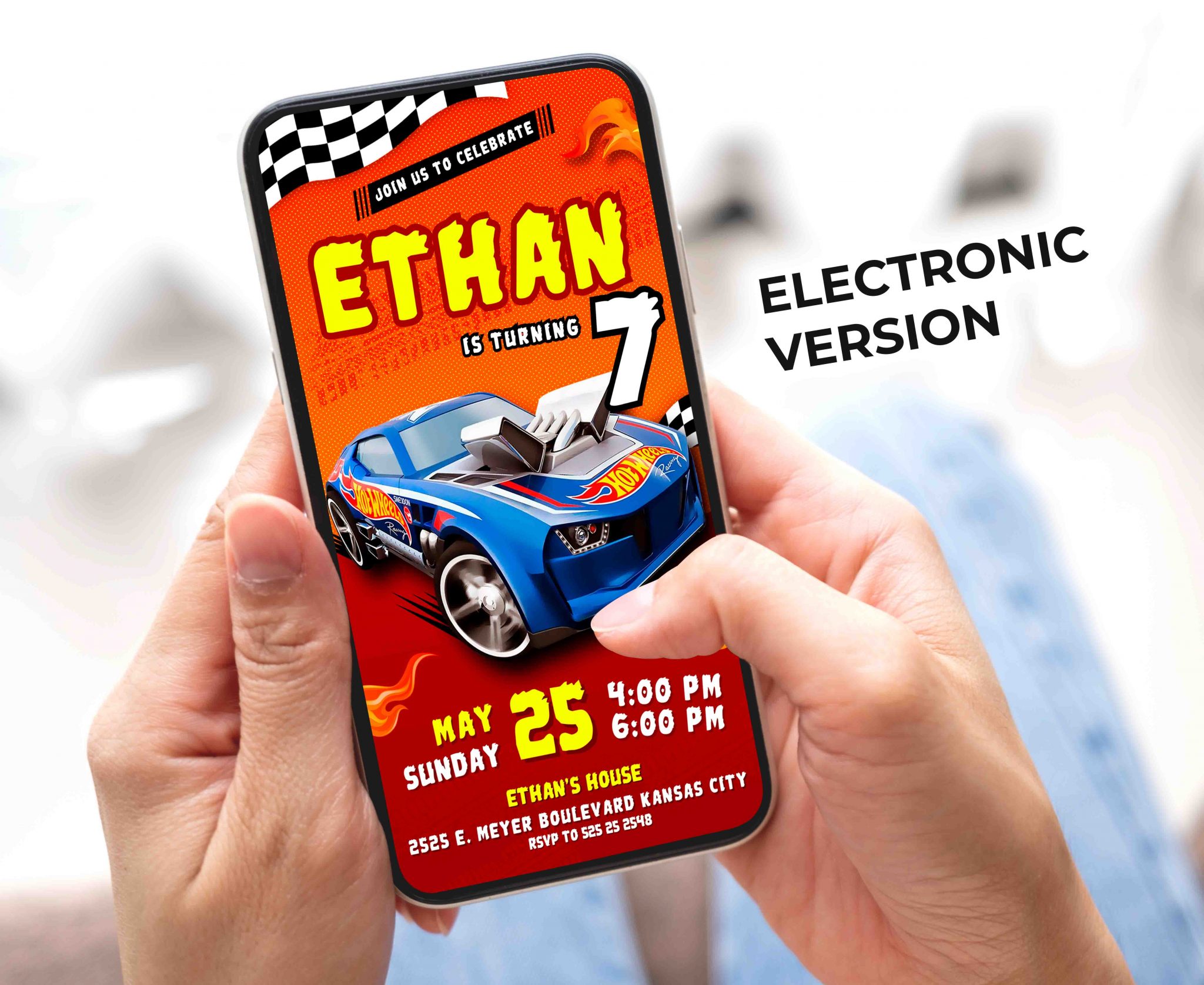 Hot Wheels Editable Invitation Template – Sweet Moments Template