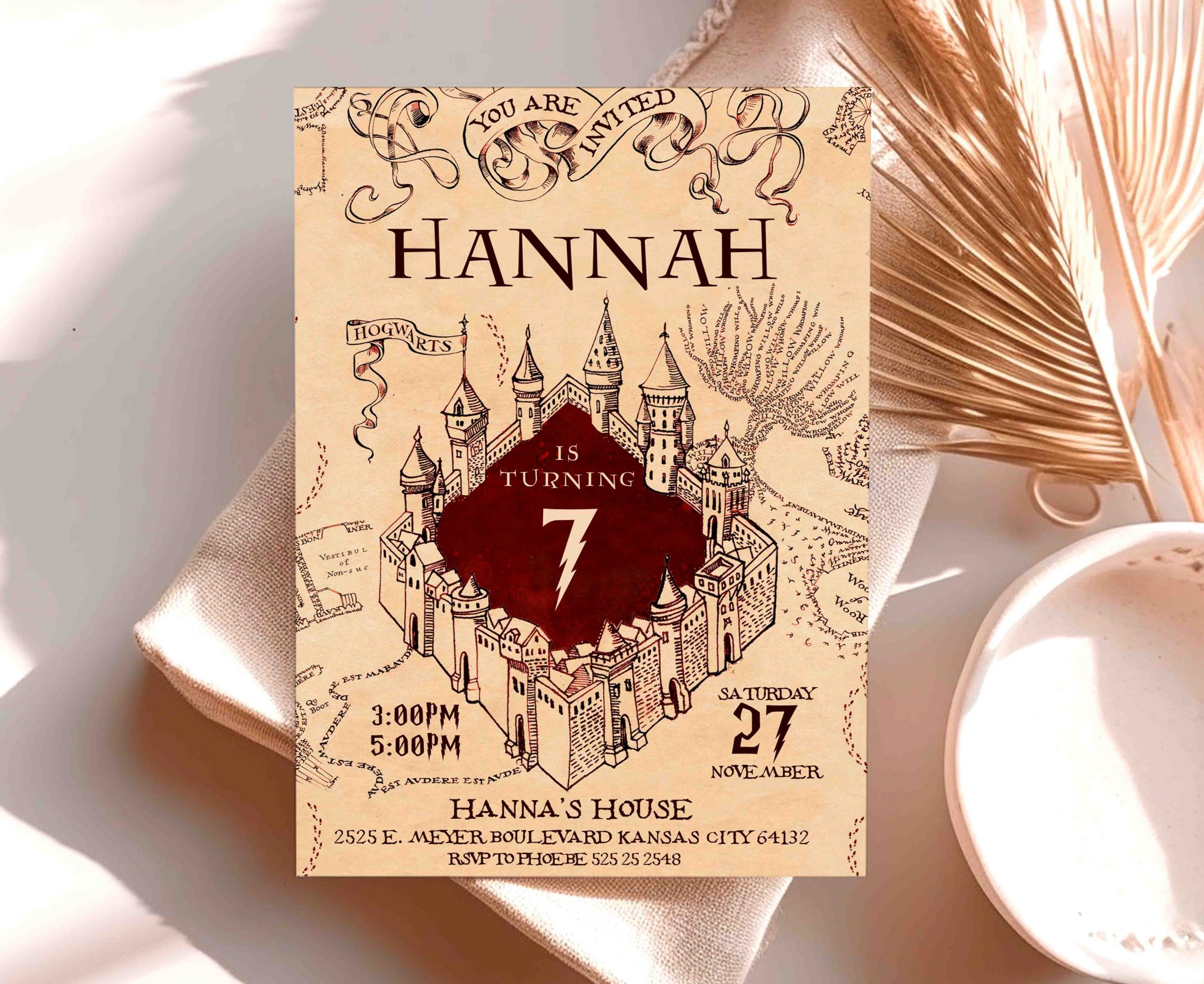 Marauders Map Harry Potter Editable Invitation Template – Sweet Moments ...