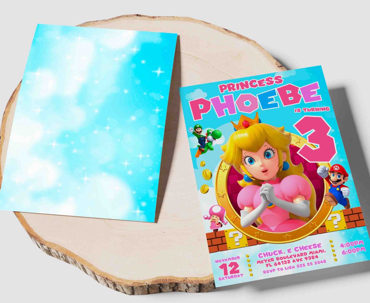 Princess Peach Editable Invitation Template – Sweet Moments Template