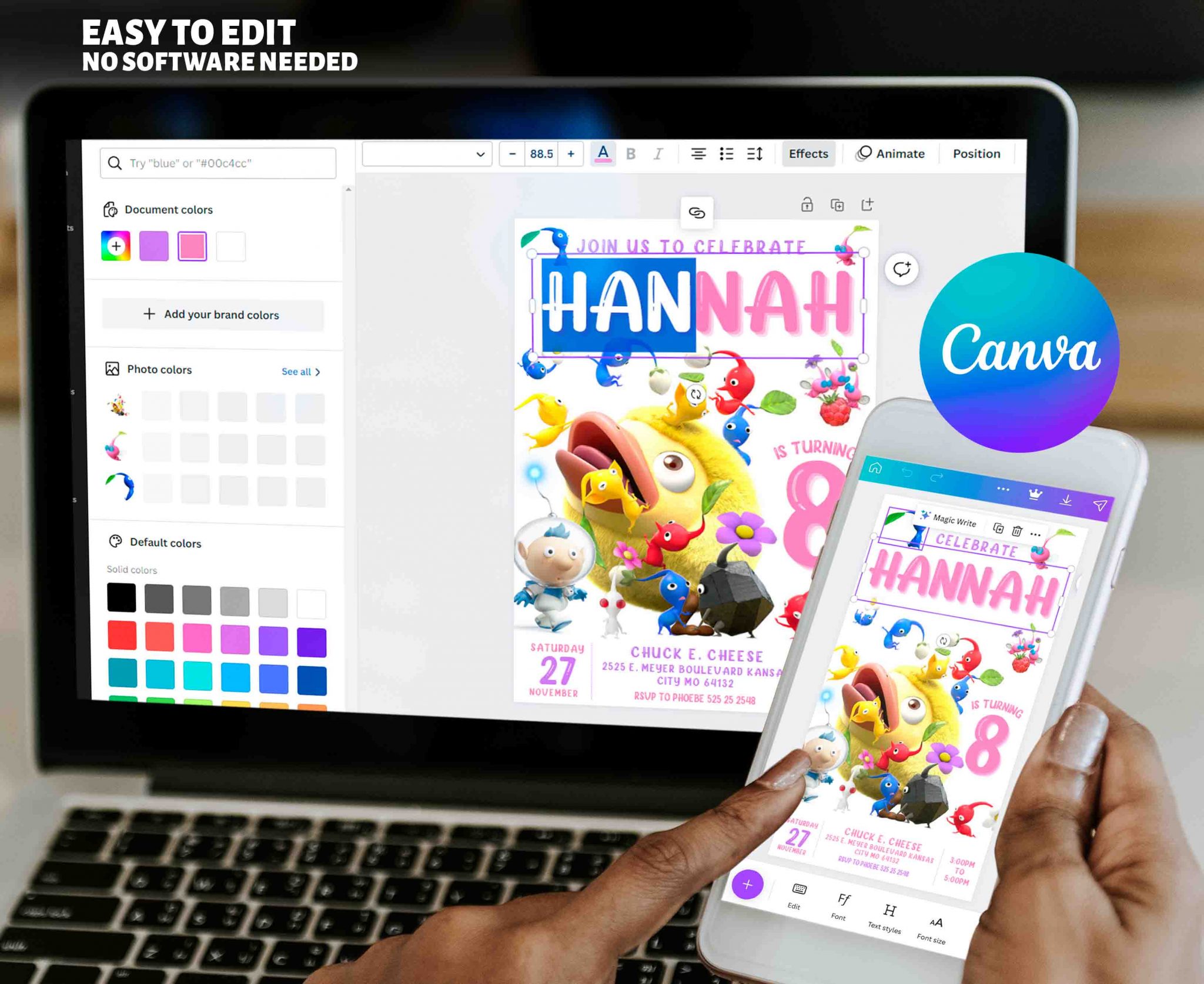 Pikmin Invitation Template – Sweet Moments Template