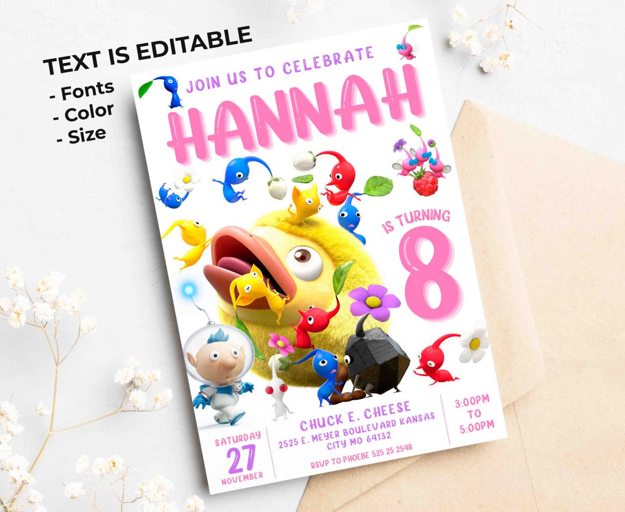 Pikmin Invitation Template – Sweet Moments Template