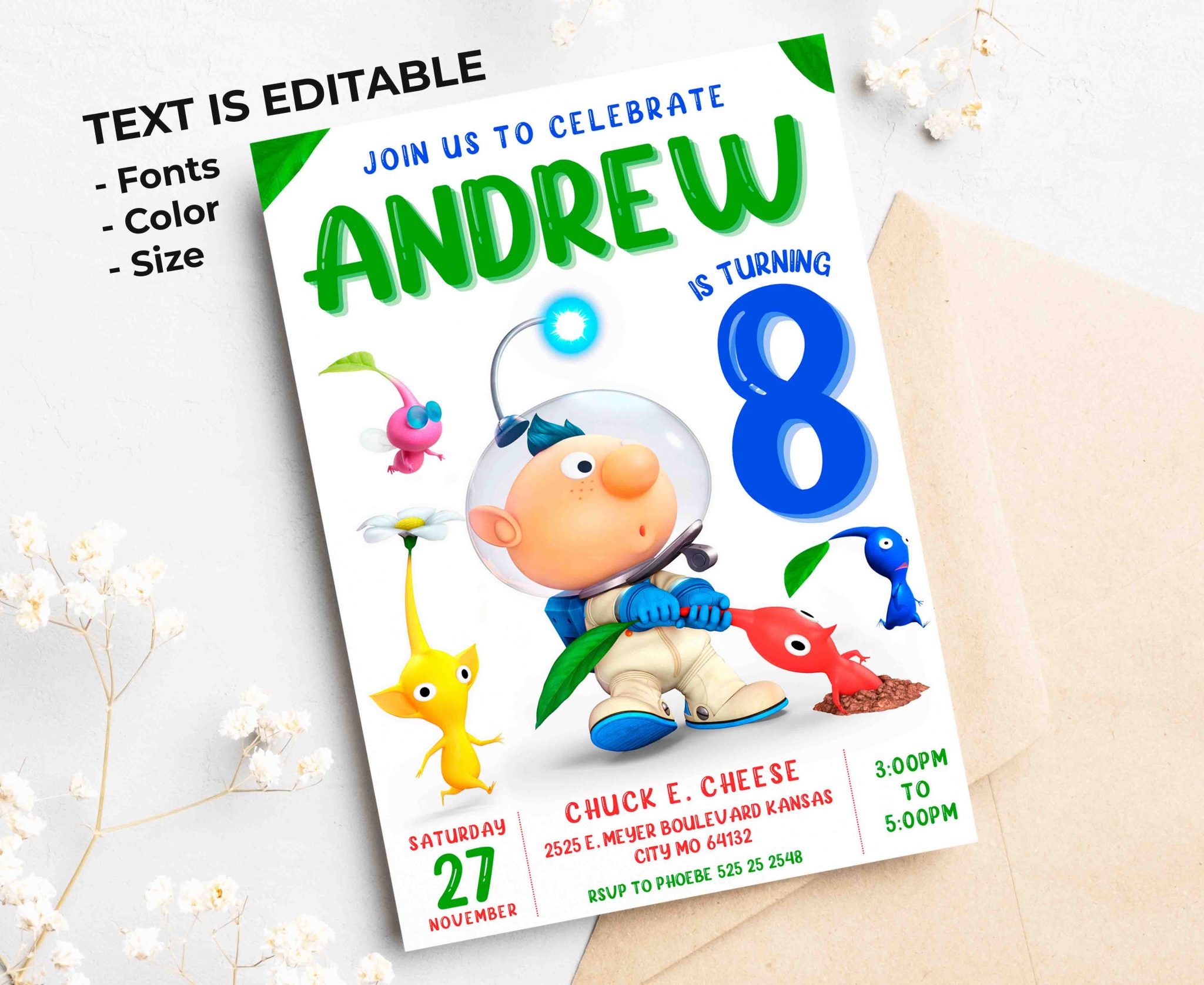 Pikmin Invitation Template – Sweet Moments Template