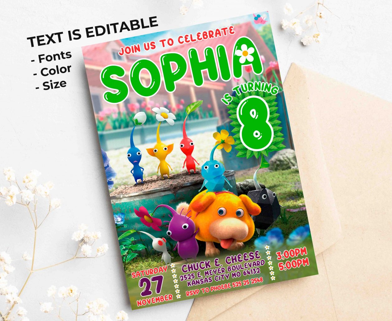 Pikmin Invitation Template – Sweet Moments Template