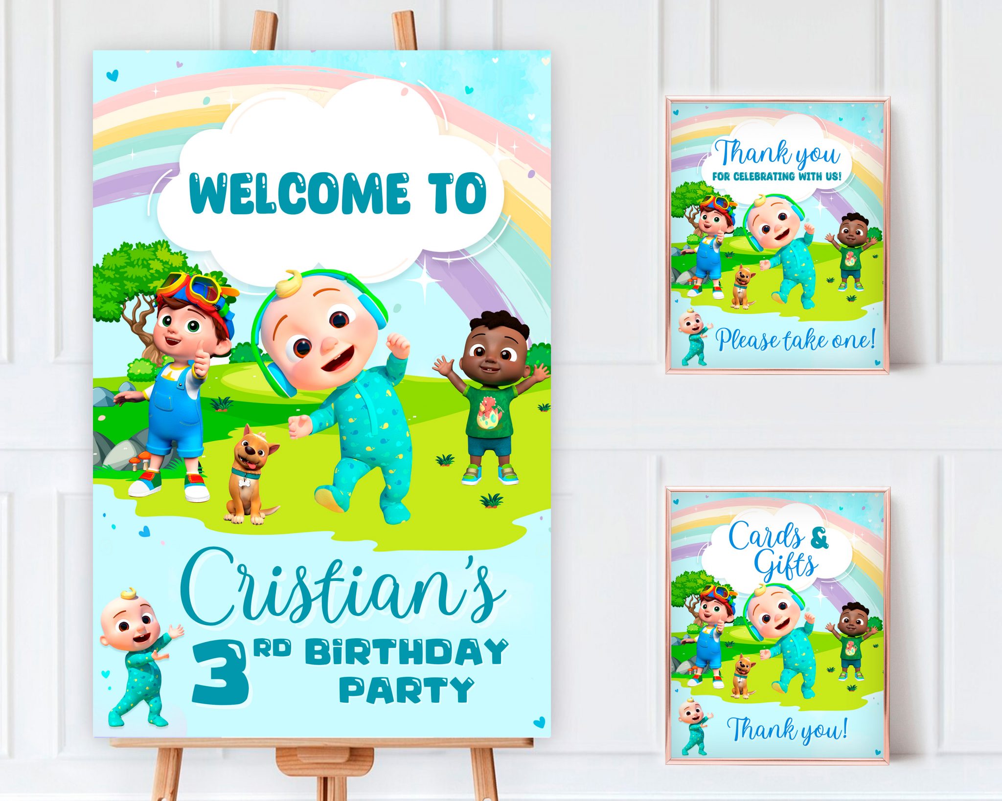 Cocomelon Blue Boy Welcome Sign – Sweet Moments Template